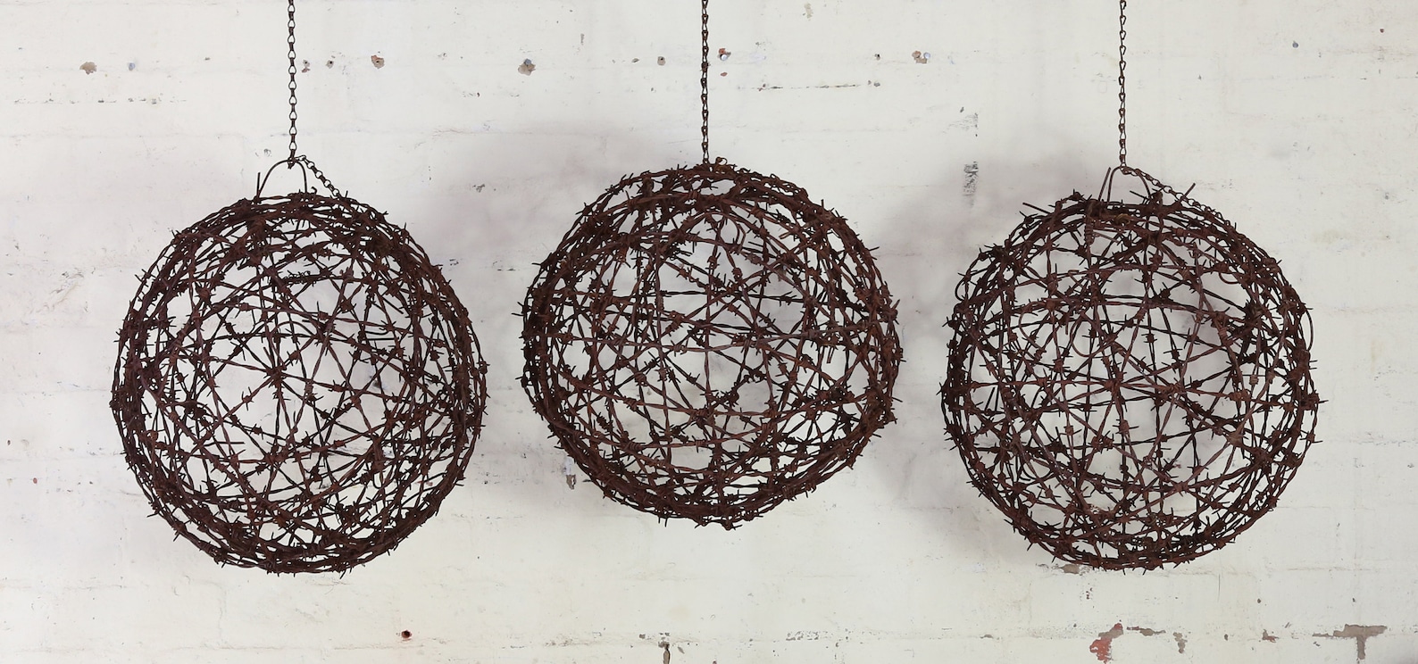 Barbed Wire Ball Light Fittings / Lamp Shades With Shadow Effect. Made ...