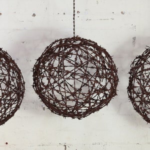 Barbed Wire Ball Light Fittings / Lamp Shades With Shadow Effect. Made ...
