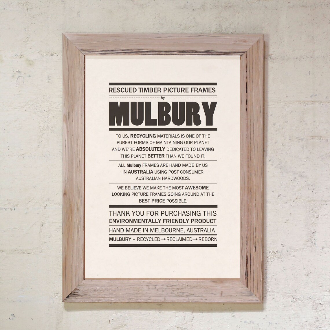 A3 Recycled Timber Picture Frames Original 40mm Frame | Etsy