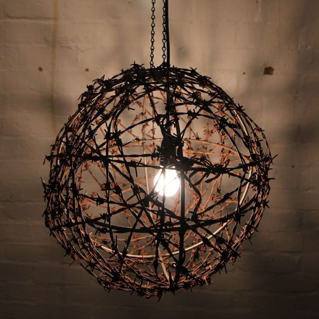 Barbed Wire Ball Light Fittings / Lamp Shades With Shadow Effect. Made ...