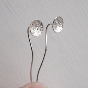 Sterling Silver Stud Earrings With Extended Ear Wire Unique - Etsy