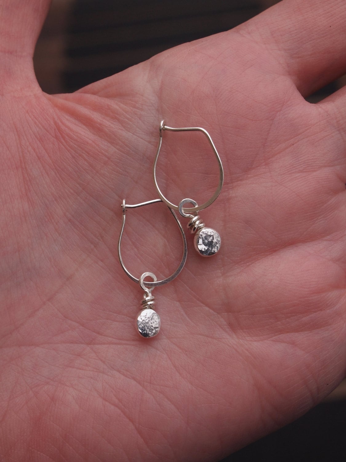 Silver Earrings Pebble Earrings Handmade Earrings - Etsy