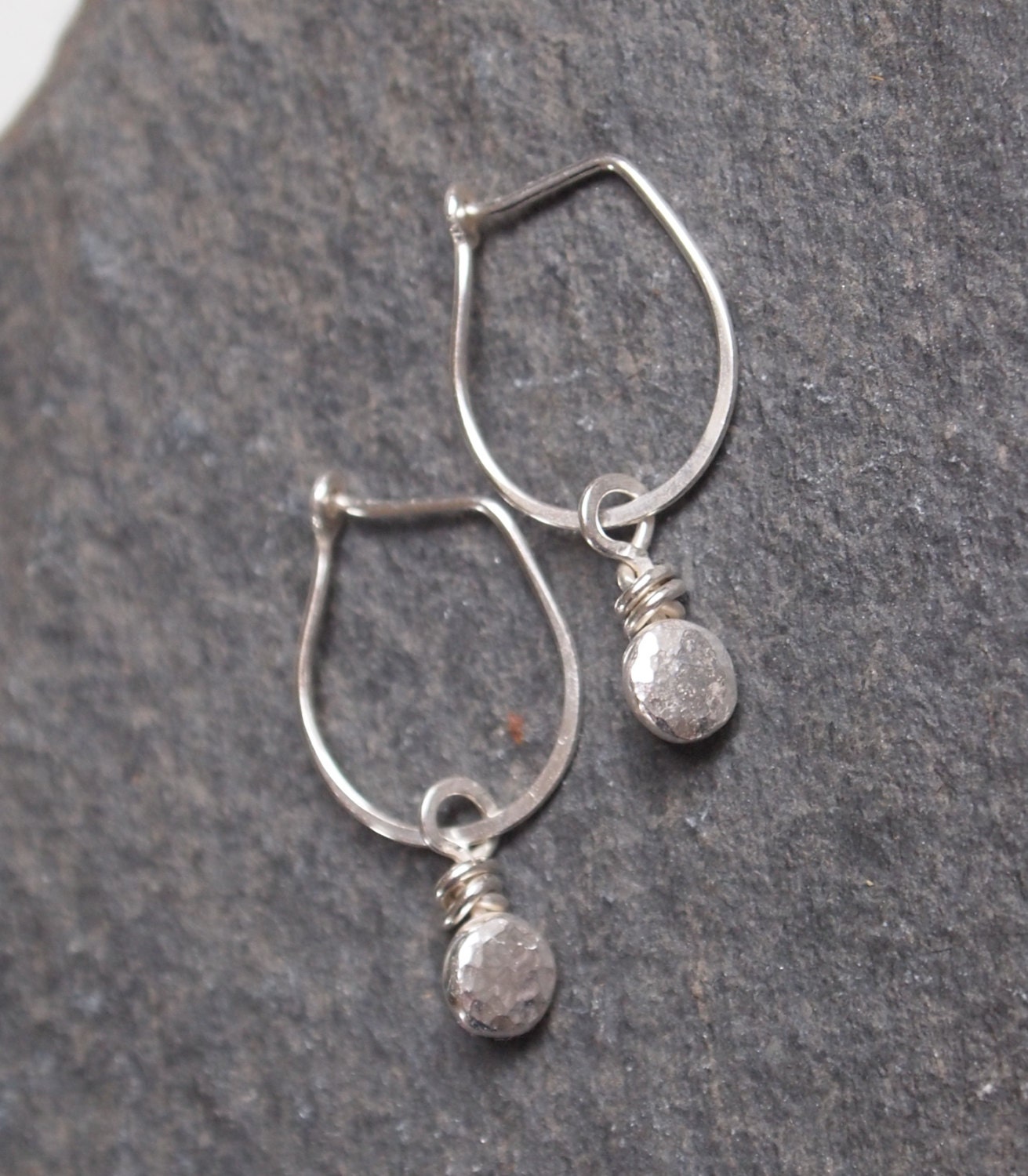Silver Earrings Pebble Earrings Handmade Earrings - Etsy
