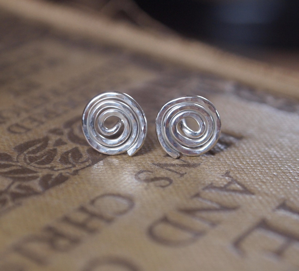 Silver Stud Earrings Studs Silver Studs Spiral Silver - Etsy