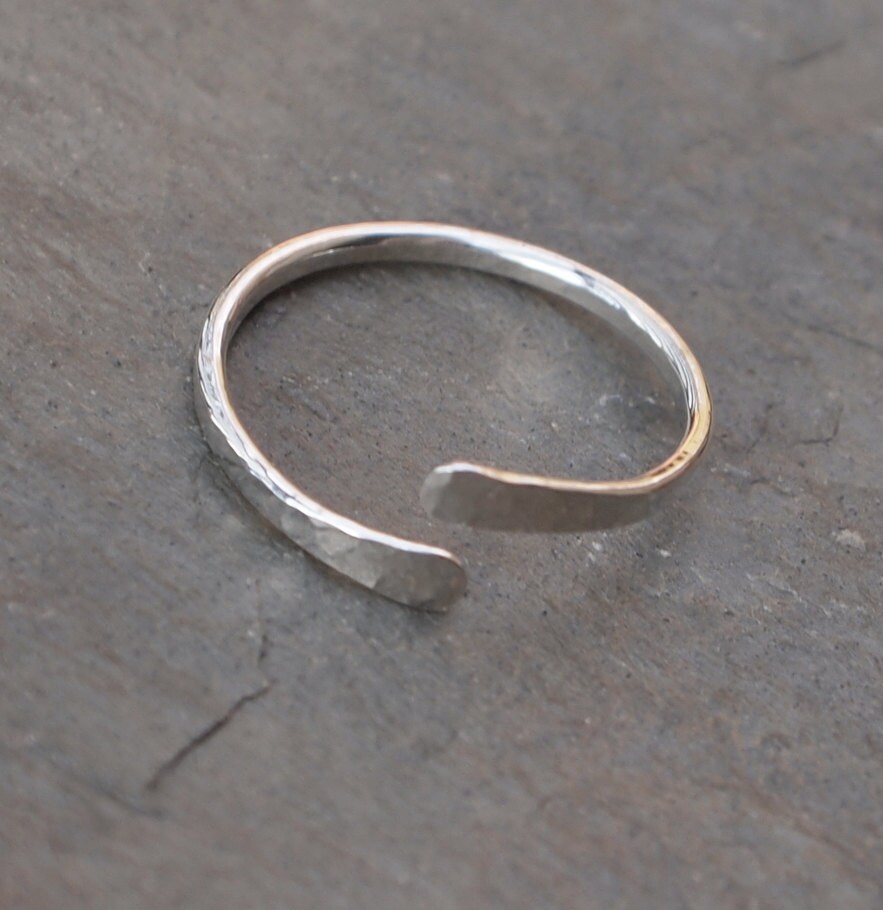 Silver Ring Sterling Silver Hammered Forged Ring Minimalist - Etsy UK