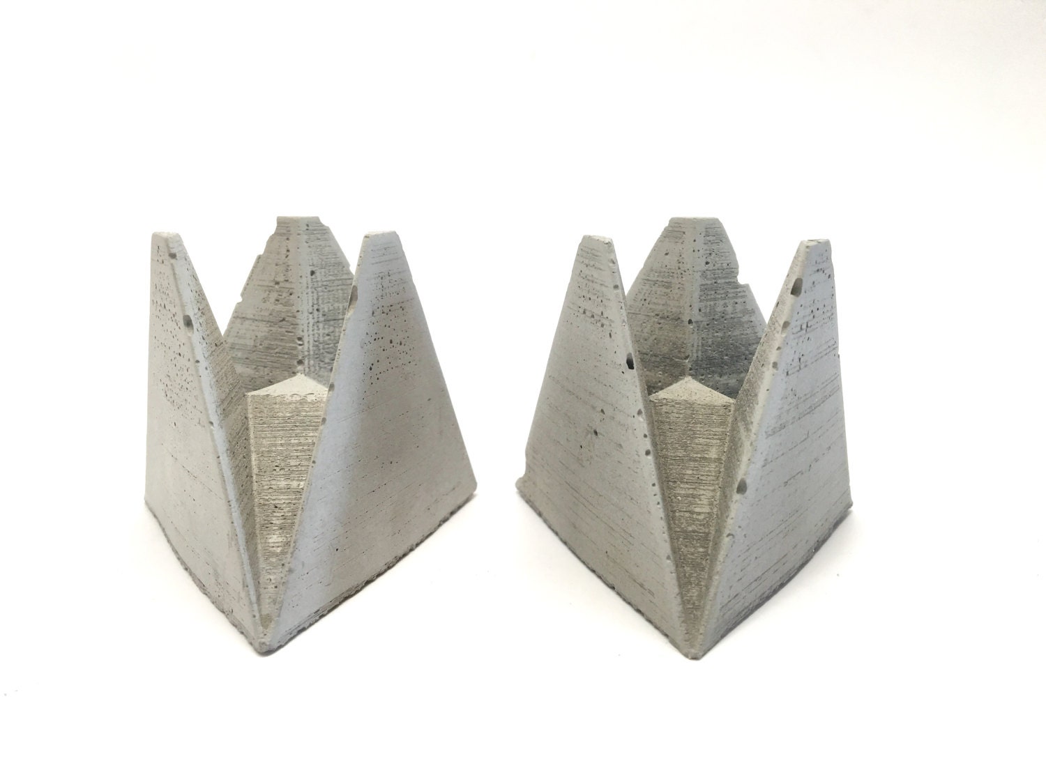 Concrete Pyramid Air Plant Holders Includes Air Plants | Etsy