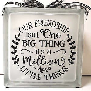 Glass Block, Lighted Glass Block, Friendship, Gift for Best Friend ...