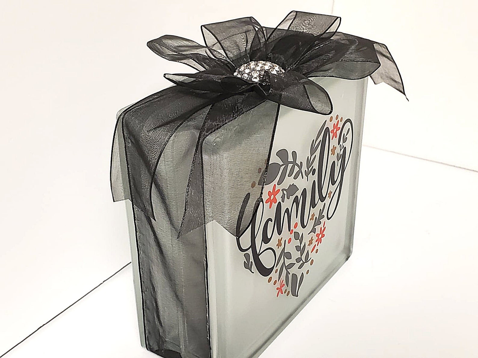 Glass Block Lighted Glass Block Family Saying Glass Cube - Etsy