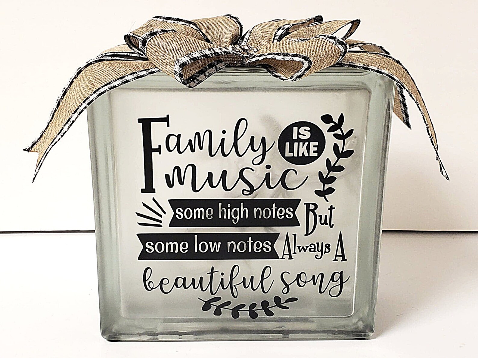 Lighted Glass Block, Glass Block, Family Saying, Inspirational Gift - Etsy