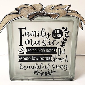 Lighted Glass Block, Glass Block, Family Saying, Inspirational Gift - Etsy