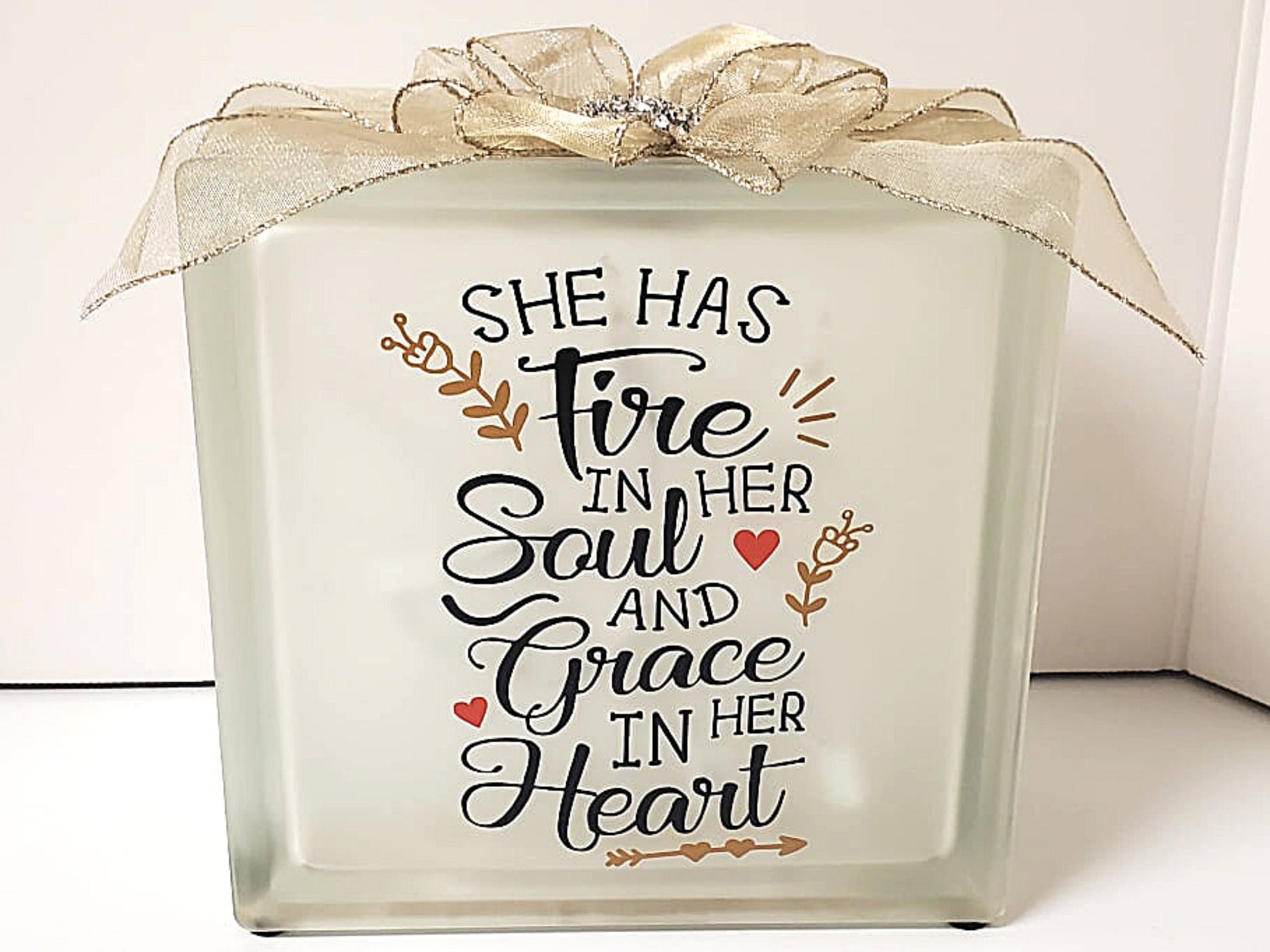 Lighted Glass Block, Inspirational Gift, Glass Block Light, Spiritual ...