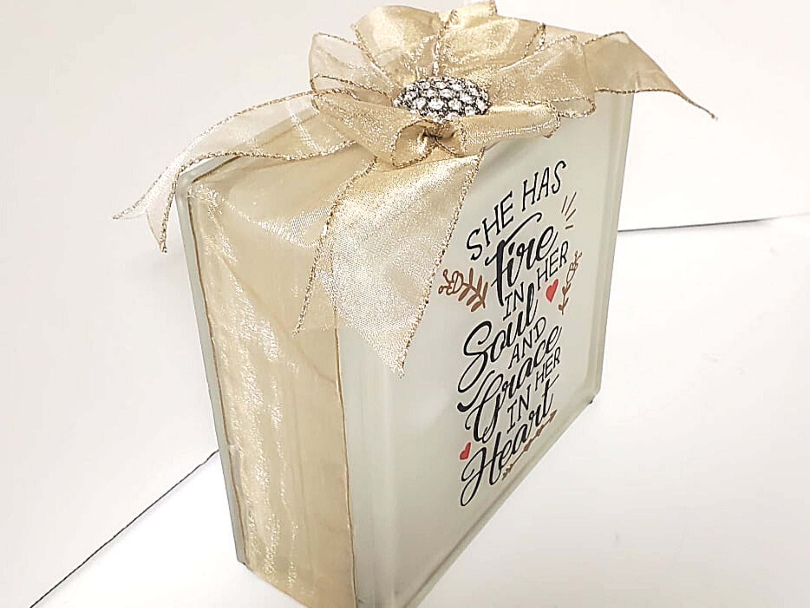 Lighted Glass Block, Inspirational Gift, Glass Block Light, Spiritual ...