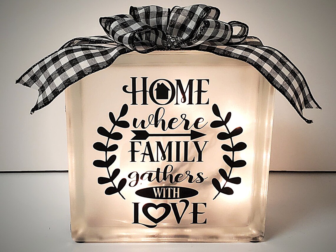 Lighted Glass Block, Glass Block, Family Saying, Family Quote - Etsy