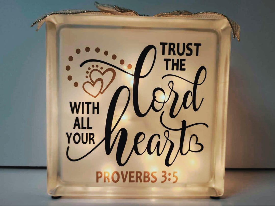 Lighted Glass Block, Glass Cube, Inspirational Gift, Religious Gift - Etsy