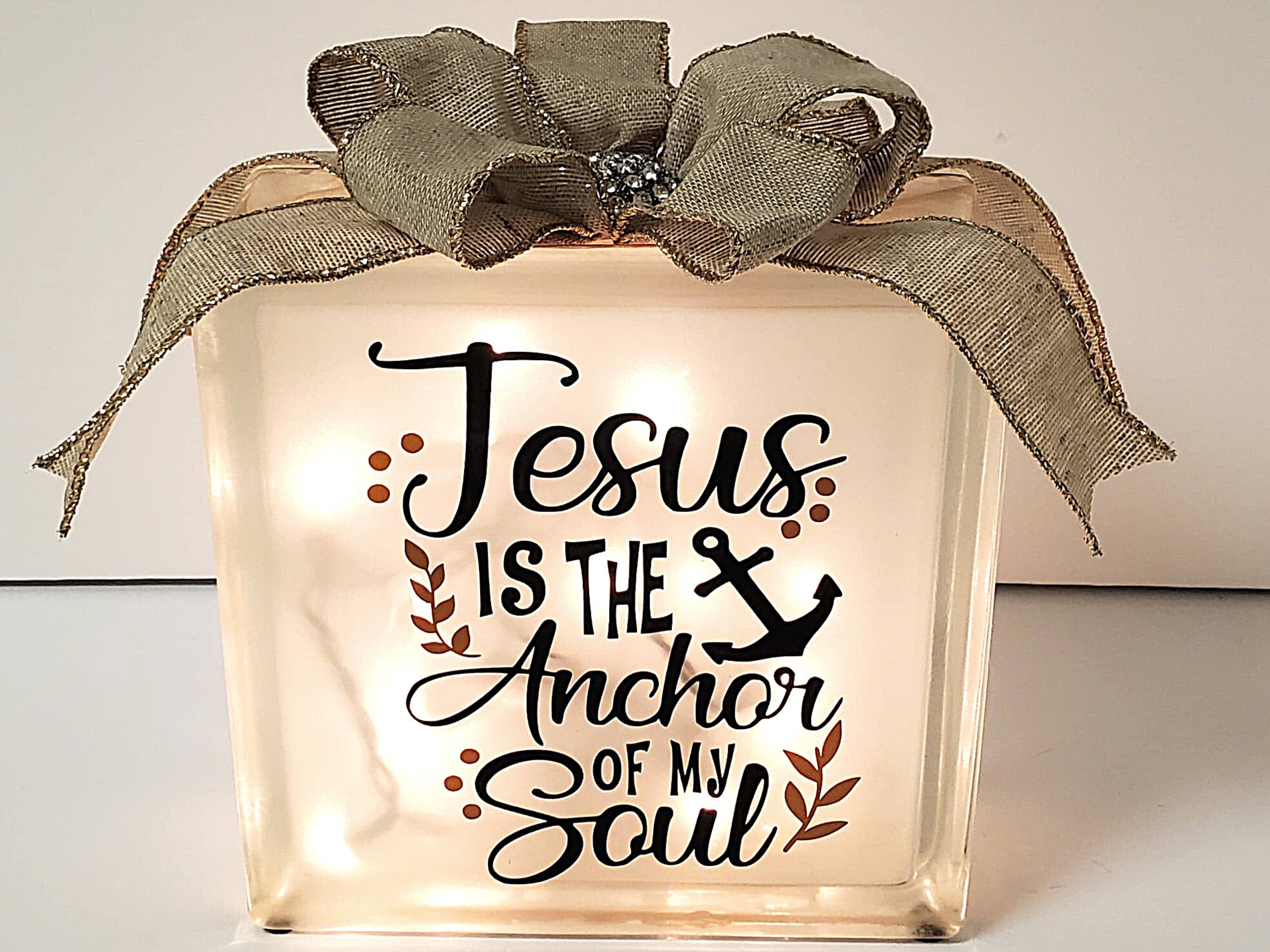 Lighted Glass Block Glass Block Inspirational Gift | Etsy