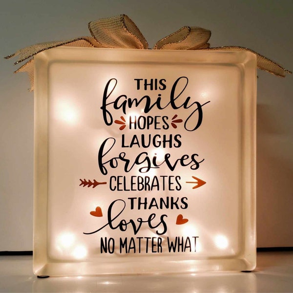 Glass Block, Lighted Glass Block, Friendship, Gift for Best Friend ...