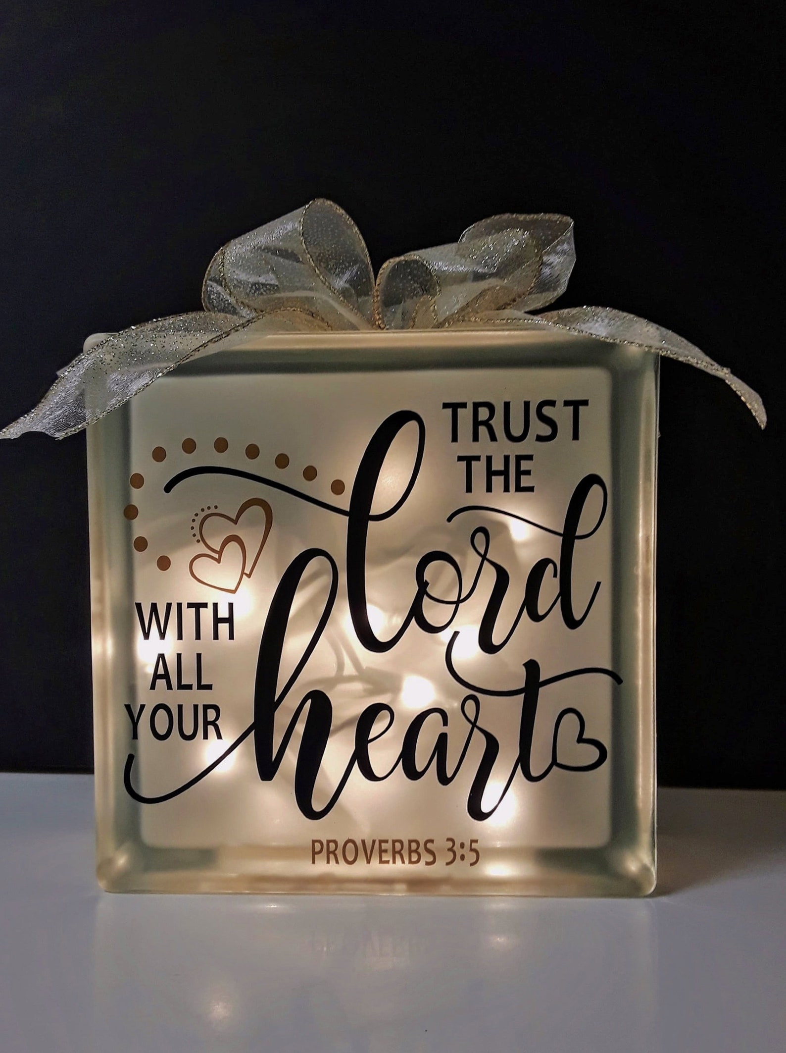 Lighted Glass Block, Glass Block, Inspirational Gift, Religious Gift - Etsy