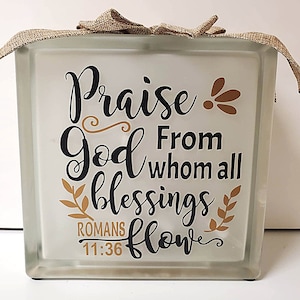 Lighted Glass Block: Inspirational Bible Verse Gift - Etsy
