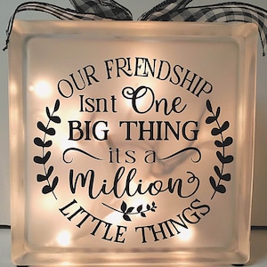 Glass Block, Lighted Glass Block, Friendship, Gift for Best Friend ...