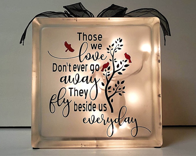 Glass Block, Lighted, Memorial Saying, Memorial Tribute, I Am Always ...