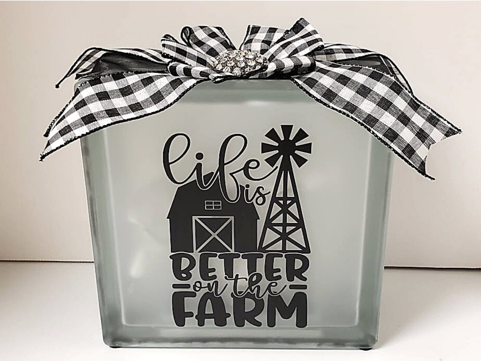 Lighted Glass Block, Farmhouse Saying, Farmhouse Décor, Farmhouse Sign ...