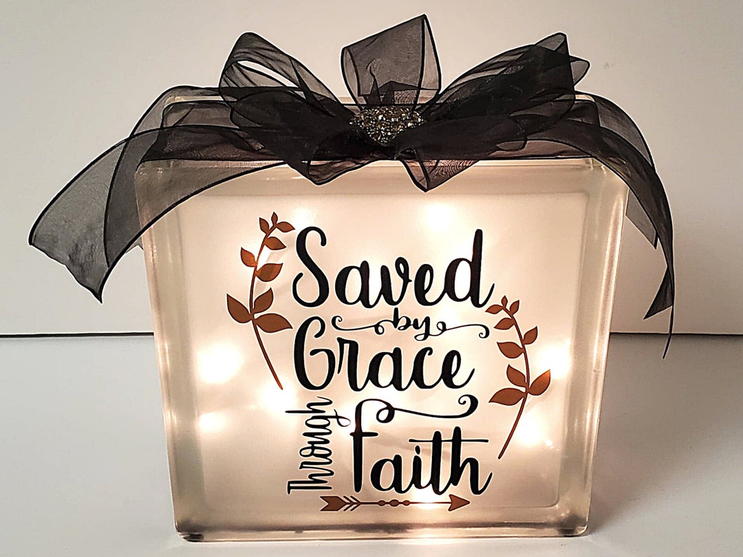 Lighted Glass Block, Glass Block, Inspirational Gift, Religious Gift - Etsy