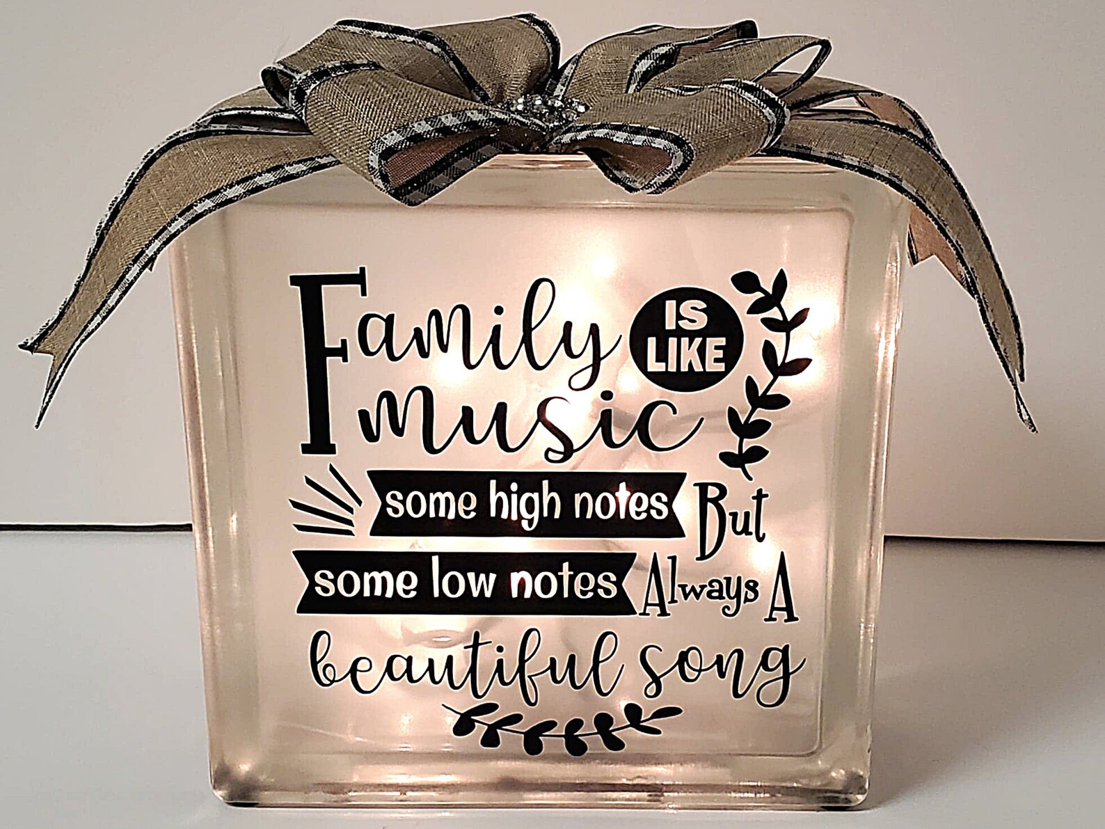Lighted Glass Block, Glass Block, Family Saying, Inspirational Gift - Etsy