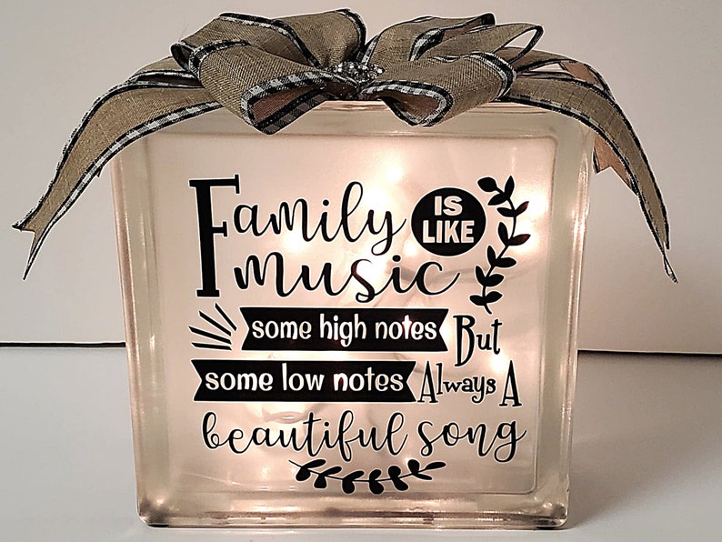 Lighted Glass Block, Glass Block, Family Saying, Inspirational Gift - Etsy