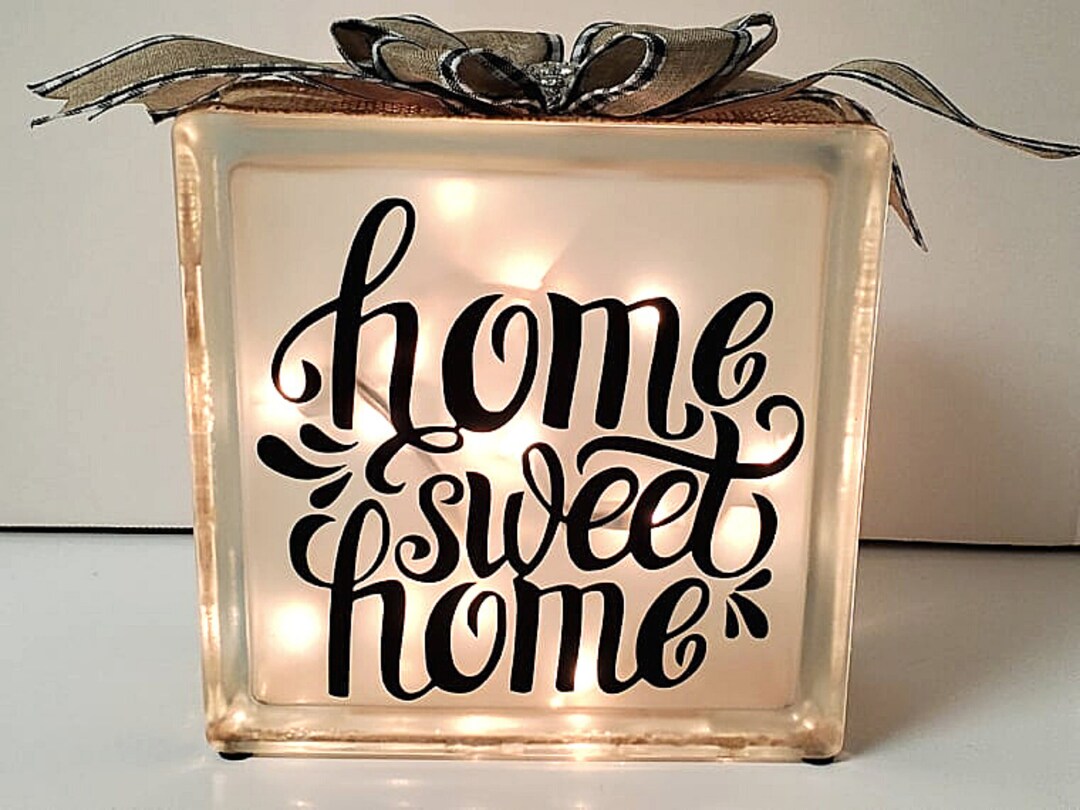 Glass Block, Lighted Glass Block, Glass Cube, Housewarming Gift, Gift ...