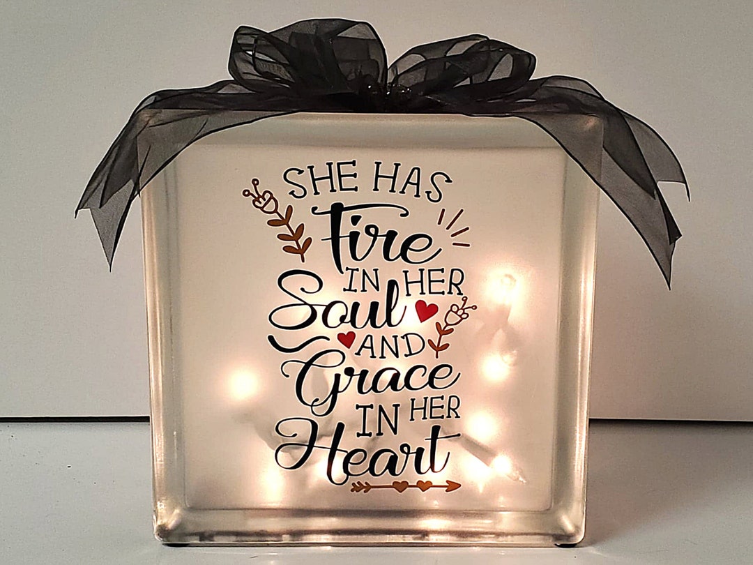 Lighted Glass Block, Inspirational Saying, Inspirational Gift, Glass ...