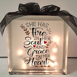 Lighted Glass Block, Inspirational Saying, Inspirational Gift, Glass ...