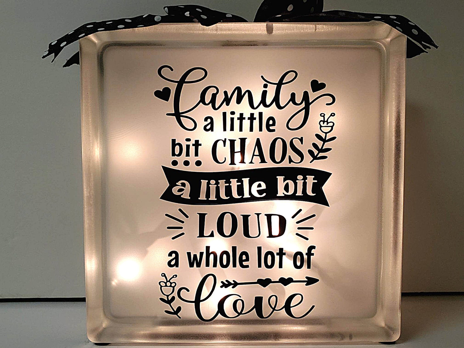 Glass Block, Lighted Glass Block, Family Saying, Glass Cube, Family ...