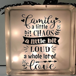 Glass Block, Lighted Glass Block, Family Saying, Glass Cube, Family ...