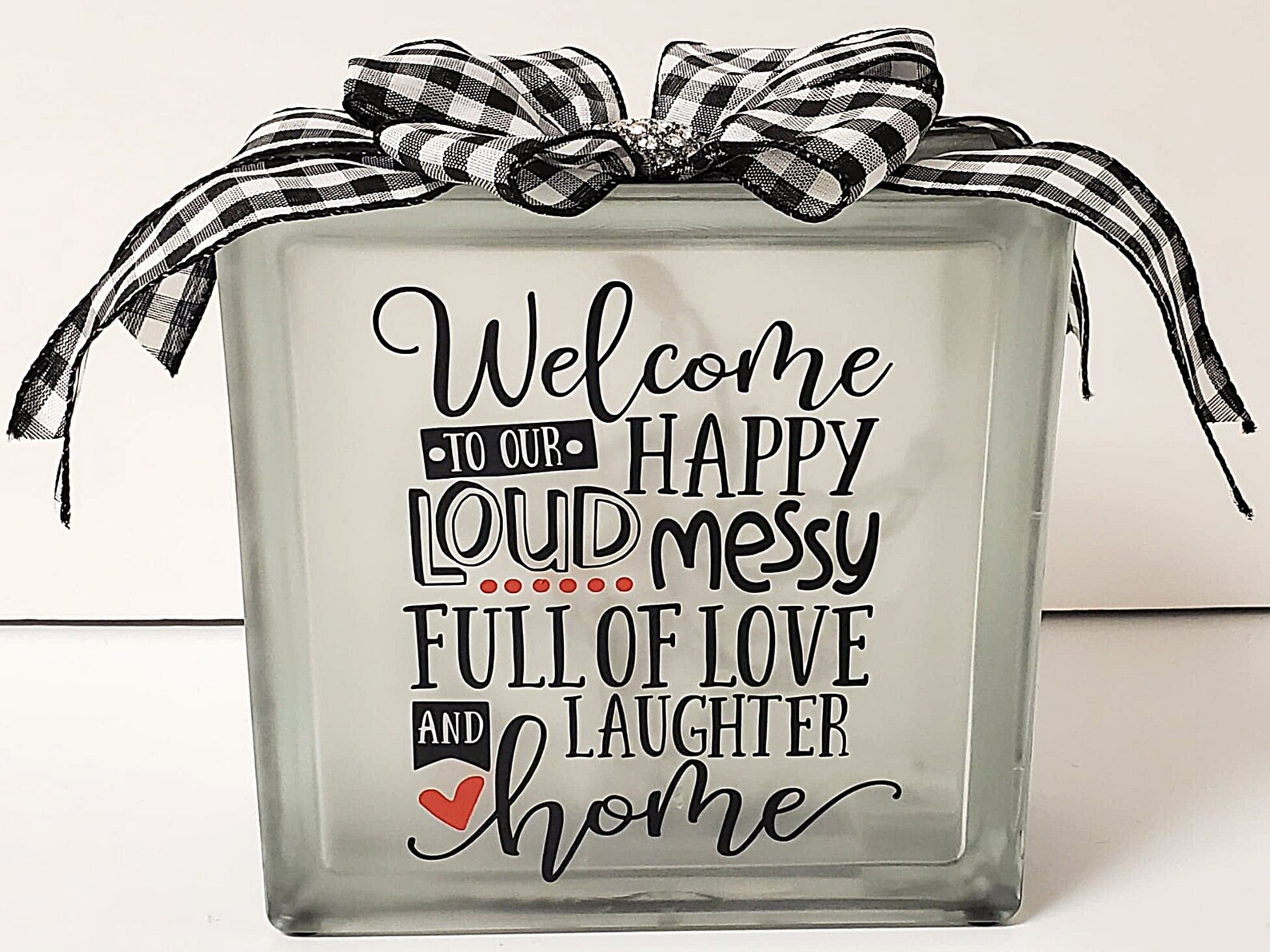 Lighted Glass Block, Glass Block, Inspirational Gift, Family Saying - Etsy