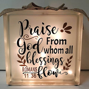Lighted Glass Block: Inspirational Bible Verse Gift - Etsy