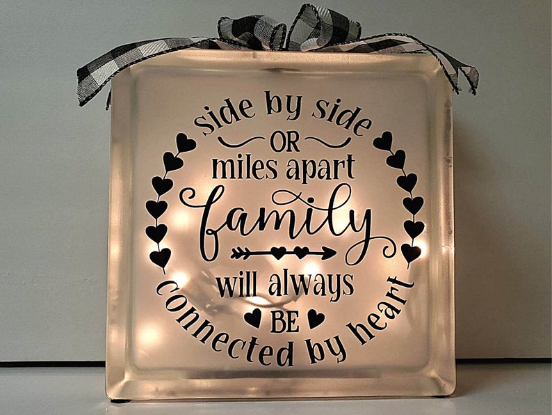 Glass Block, Lighted Glass Block, Family Saying, Glass Cube, Family ...