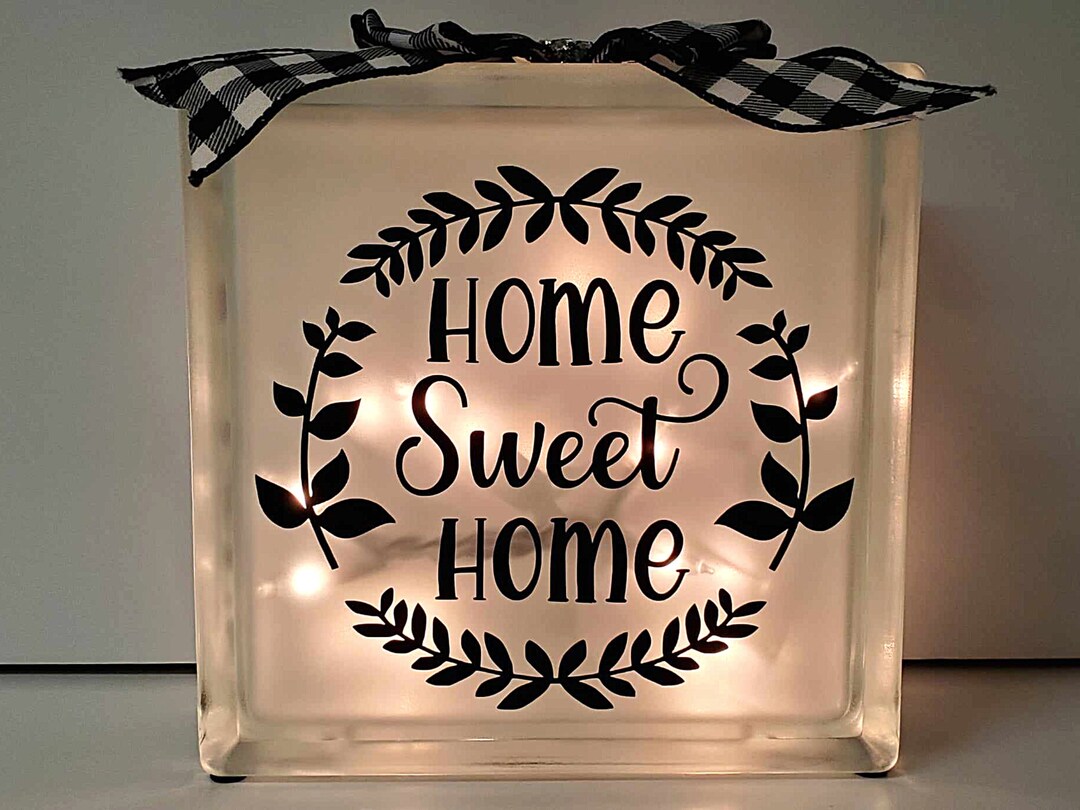 Glass Block, Lighted Glass Block, Glass Cube, Housewarming Gift, Gift ...