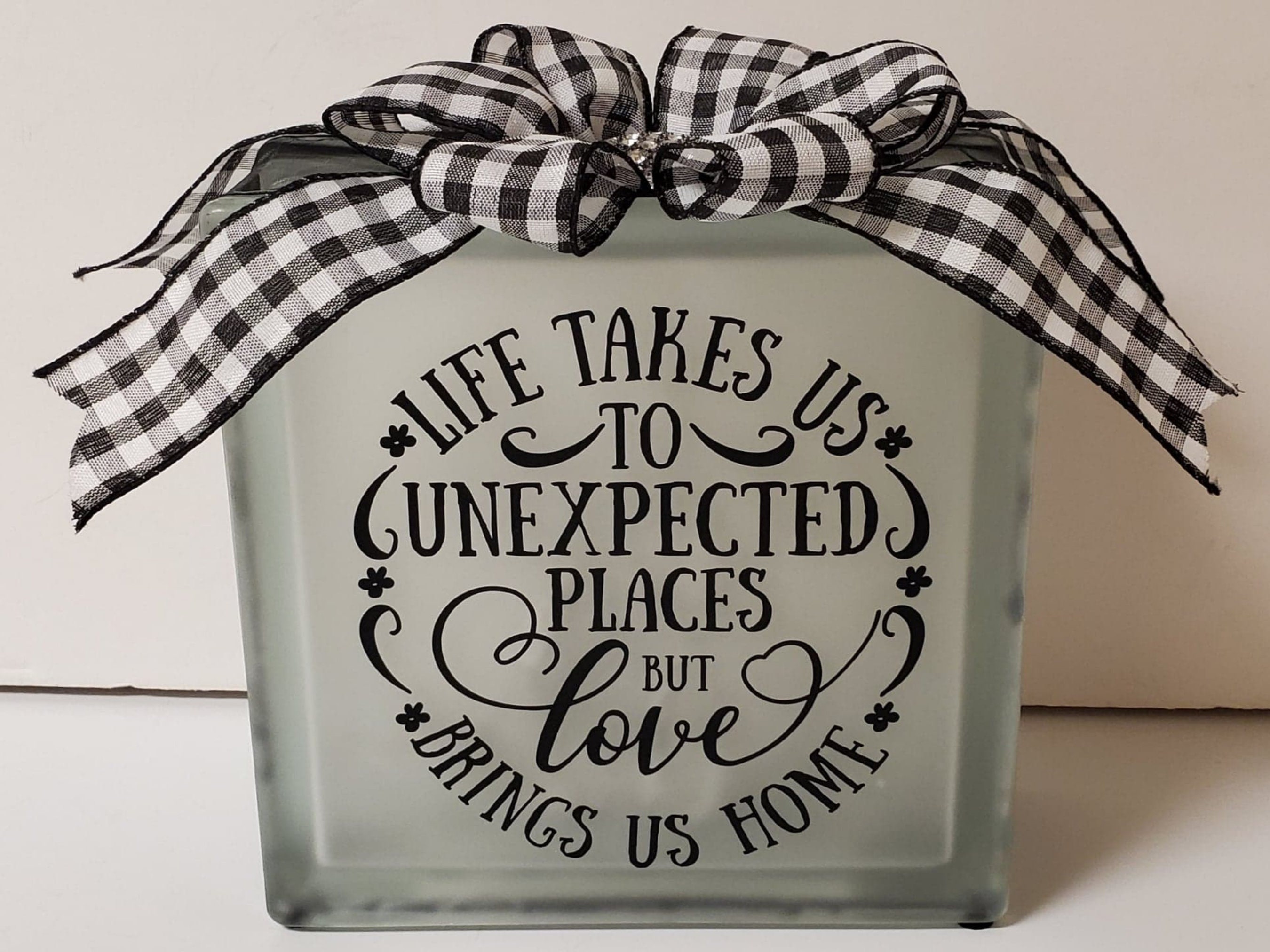 Lighted Glass Block Family Lighted Glass Block Family Gift - Etsy