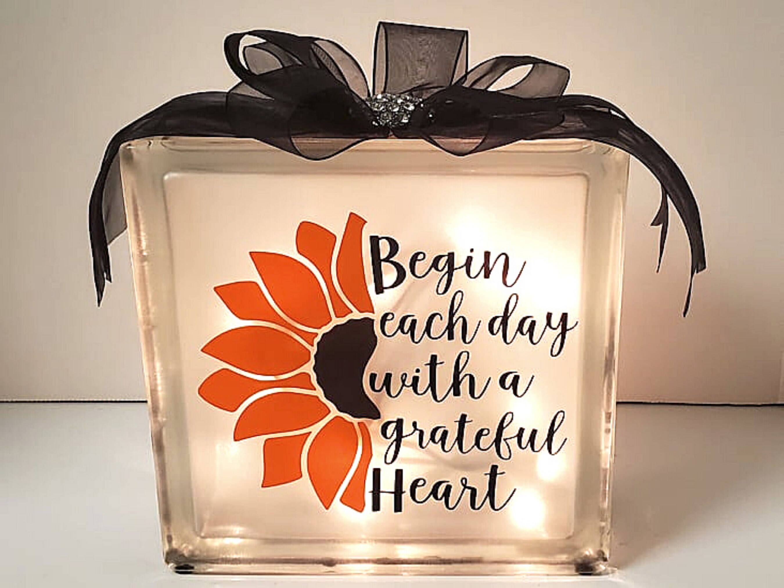 Glass Block, Lighted Glass Block, Glass Décor, Inspirational Saying ...