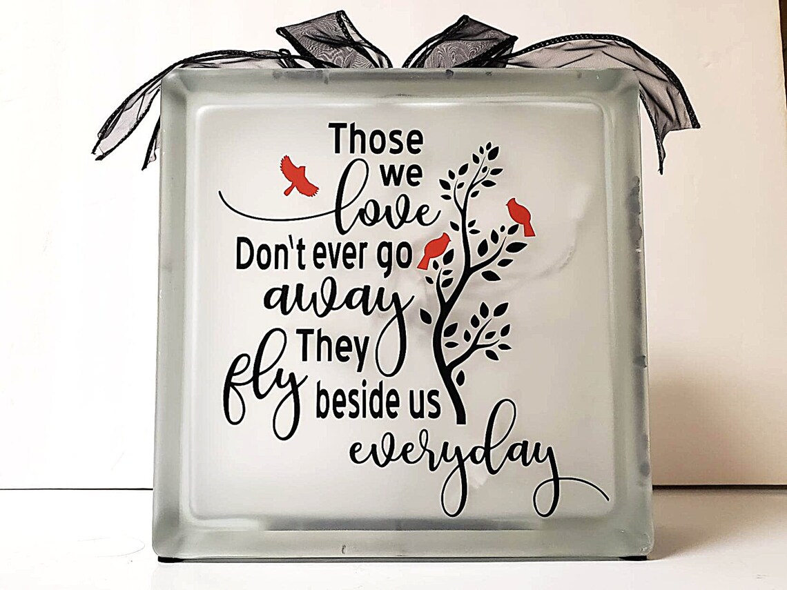 Lighted Cardinal Memorial Glass Block - "i Am Always With You" - Etsy