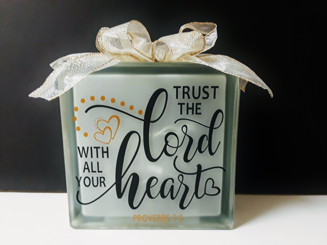 Lighted Glass Block, Glass Block, Inspirational Gift, Religious Gift - Etsy