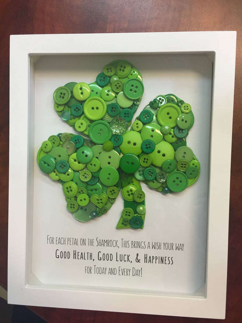 Shamrock Button Wall Decor With Irish Blessing - Etsy