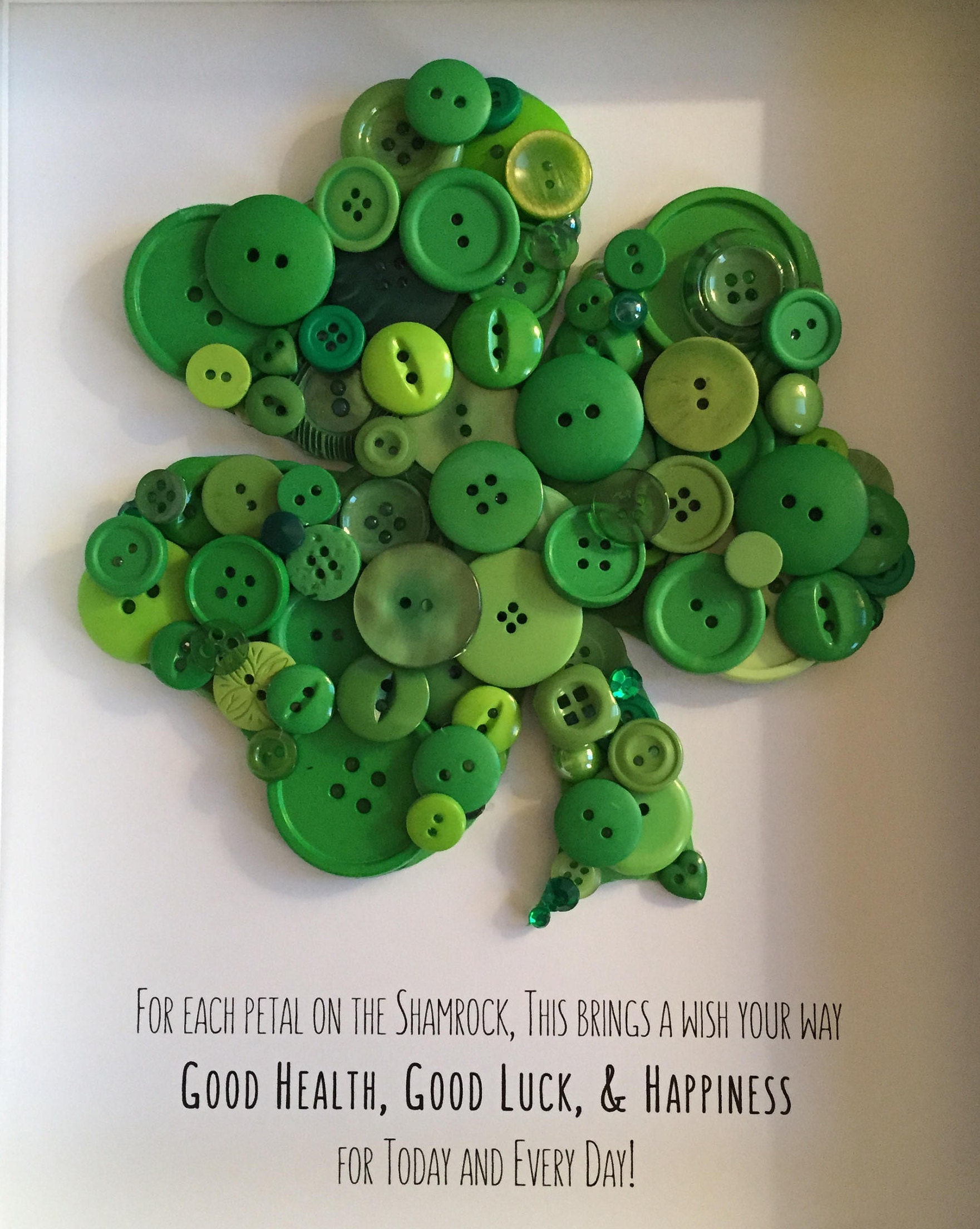 Shamrock Button Wall Decor With Irish Blessing - Etsy
