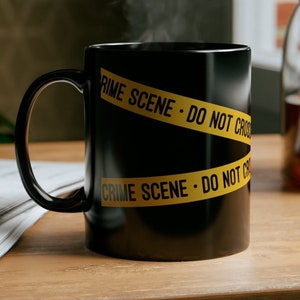 True Crime Junkie Black Mug (11oz, 15oz) Crime Scene Tape Mug - Etsy