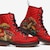 Red Scottish Clan Tartan Style Boots Vegan Leather Lace up Combat Boots ...