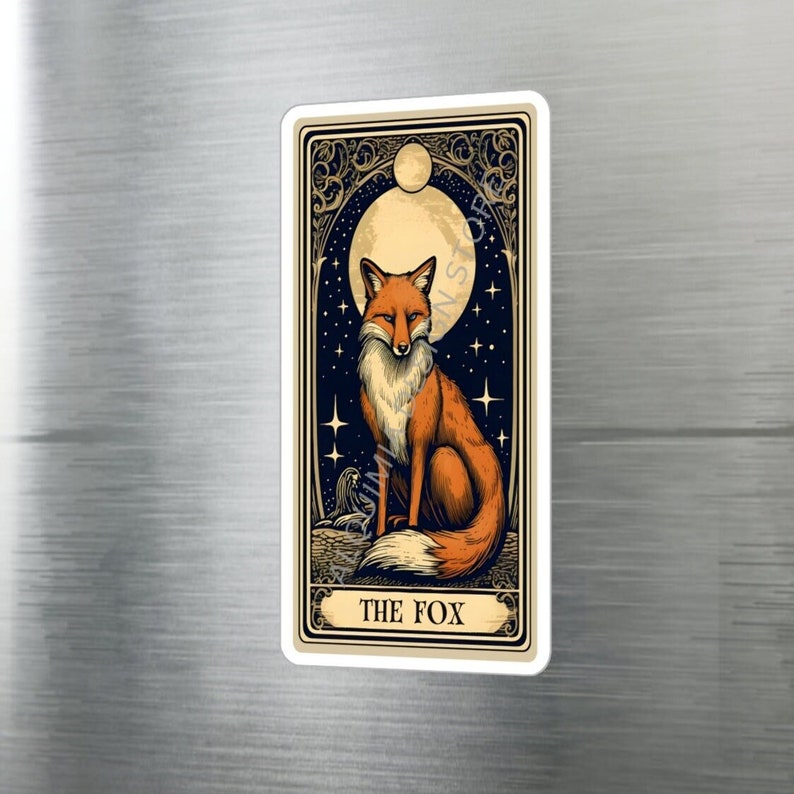 Fox Tarot Card Sticker: Waterproof Vinyl Decal, Fox Lover Gift - Etsy