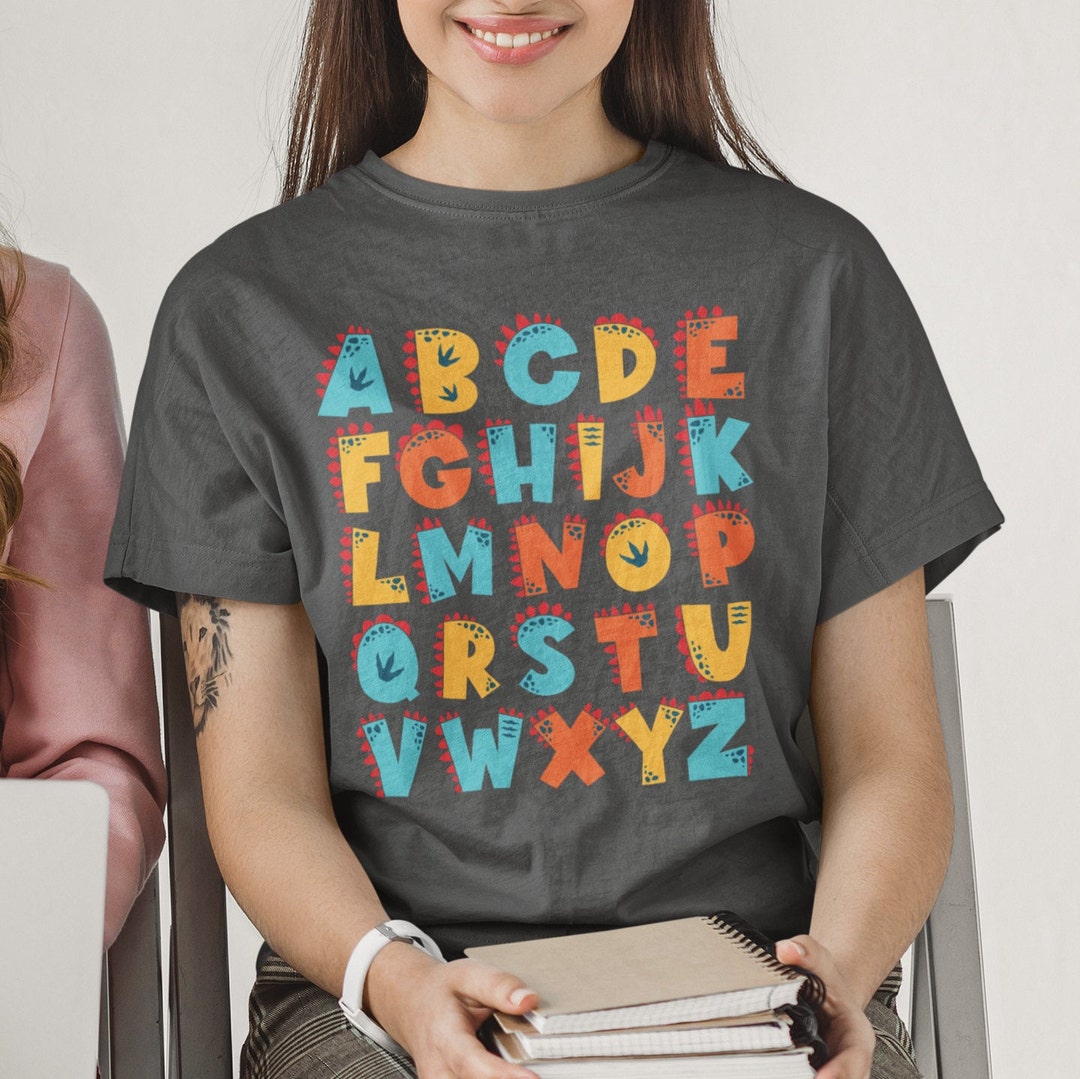 Dinosaur Alphabet Shirt, ABC Shirt, Alphabet T-shirt, Kingergarten ...