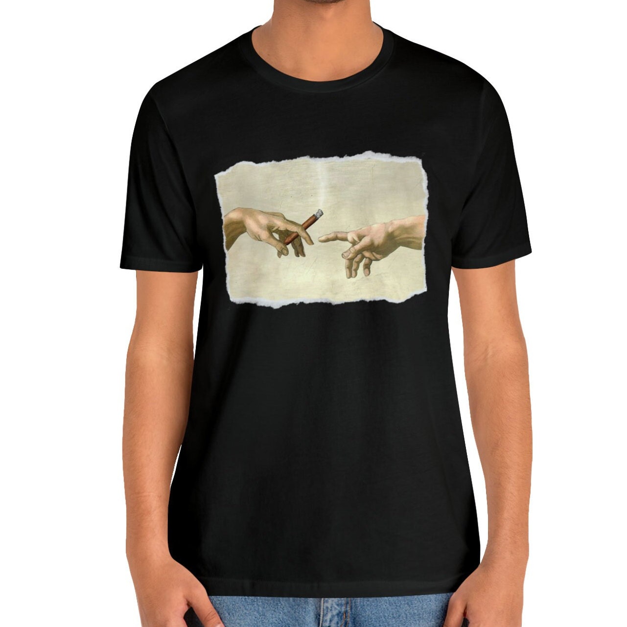 Cigar Shirt, the Creation of Adam Cigar Tshirt, Cigars Shirt Cigar ...