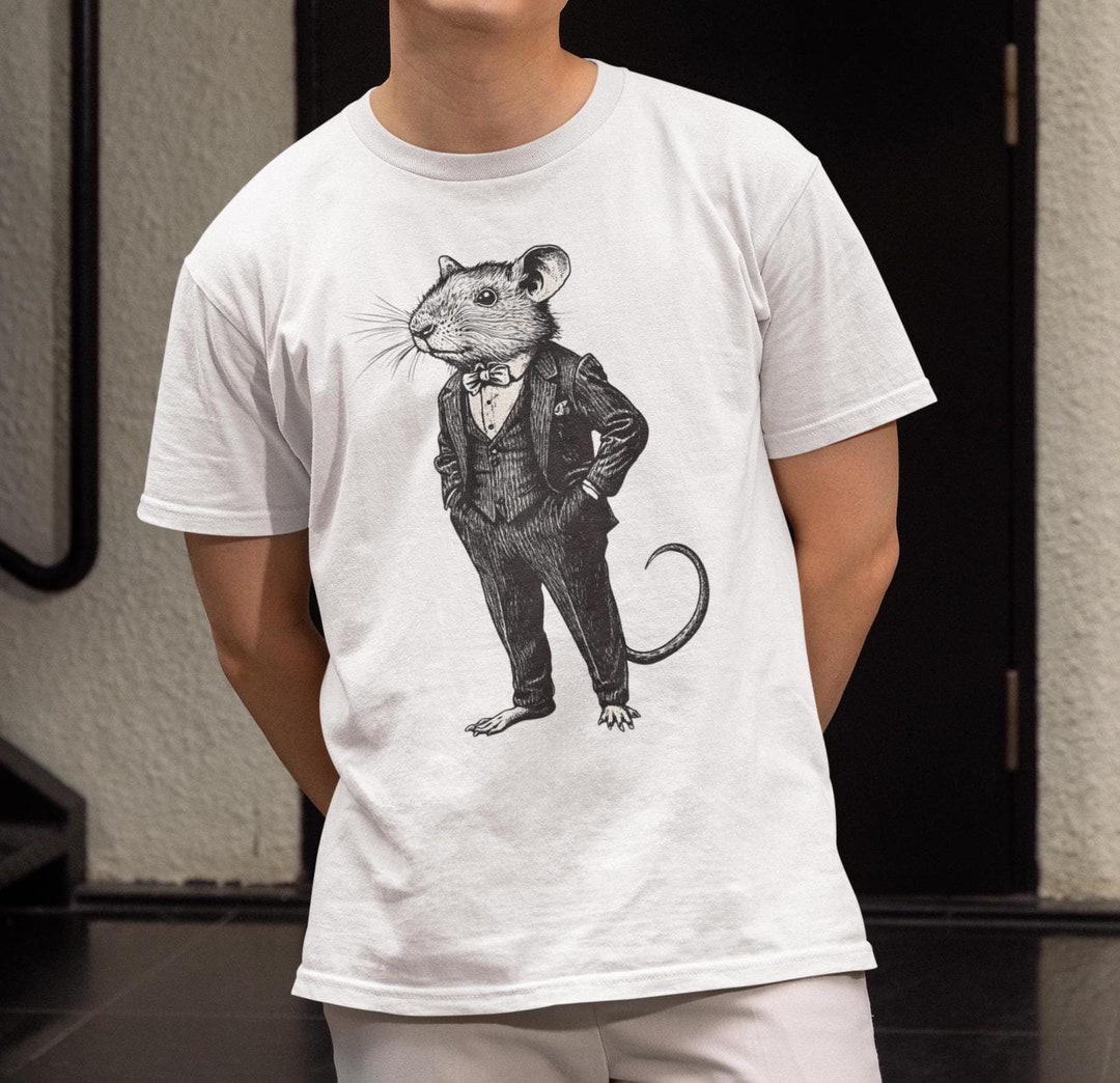 Rat in Suit T-shirt: Stylish Rodent Graphic Tee - Etsy