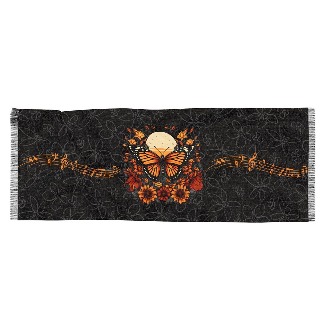 Monarch Butterfly Scarf, Butterfly Scarf Rave Pashmina Festival Scarf ...